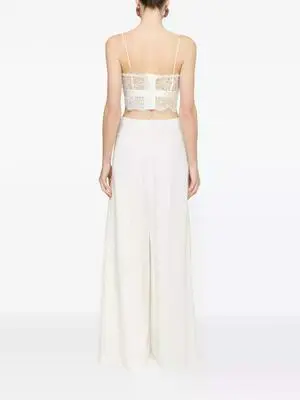 NISSA Lace Insert Wide Leg Trousers