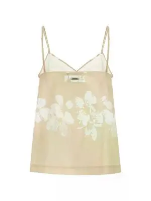 Iceberg Floral-print Linen Top - Neutrals