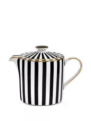 SIMONE GUIDARELLI HOME Striped Teapot - Black