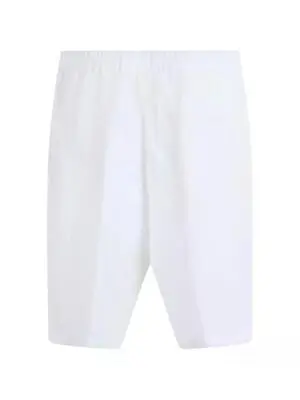 120% Lino Drawstring-waist Shorts - White