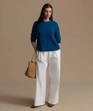 Jenni Kayne Cashmere Fisherman Sweater - Blue