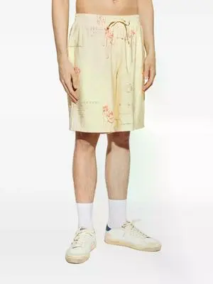 MISBHV Printed Drawstring Shorts - Yellow