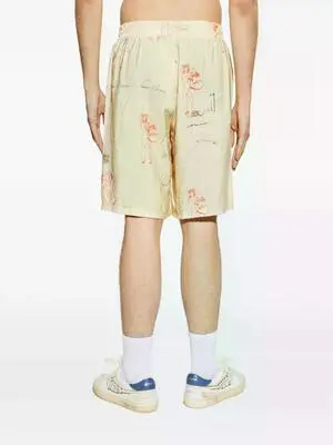 MISBHV Printed Drawstring Shorts - Yellow
