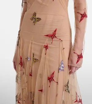 Blumarine Patch-appliqué Maxi Dress - Beige
