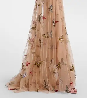 Blumarine Patch-appliqué Maxi Dress - Beige