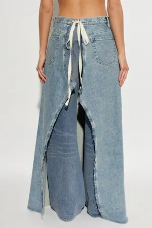 MAISON MARGIELA Denim Maxi Skirt With Raw Hem