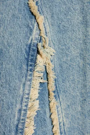 MAISON MARGIELA Denim Maxi Skirt With Raw Hem