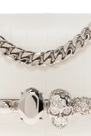 Alexander McQueen Jewelled Mini Bag - White