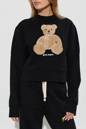 Palm Angels Teddy Bear Motif Sweatshirt - Black