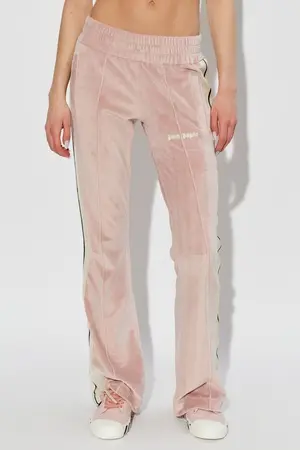 Palm Angels Velvet Trousers With Side Stripes - Pink