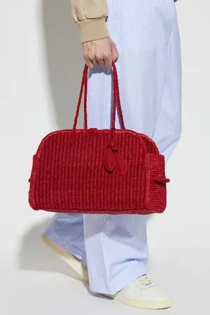Jacquemus Turismo Raffia Shopper - Red