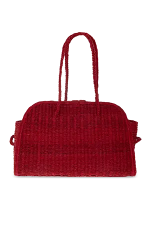 Jacquemus Turismo Raffia Shopper - Red