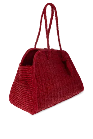 Jacquemus Turismo Raffia Shopper - Red
