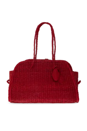 Jacquemus Turismo Raffia Shopper Red