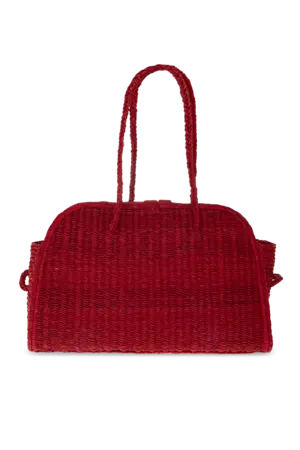 Jacquemus Turismo Raffia Shopper - Red