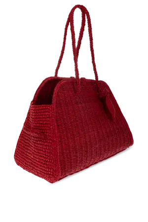 Jacquemus Turismo Raffia Shopper - Red