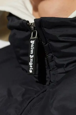 Palm Angels Insulated Vest With Stand-up Collar - Black
