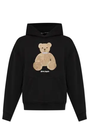 Palm Angels Plush Teddy Bear Appliqué Hoodie