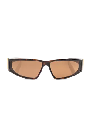 Alexander McQueen Alexander McQueen Tortoiseshell Rectangle Sunglasses Brown