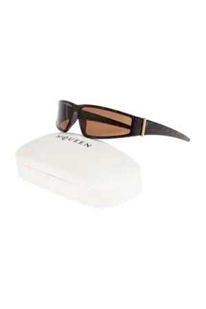 Alexander McQueen Tortoiseshell Rectangle Sunglasses - Brown