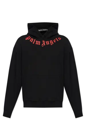 Palm Angels Hoodie With Gothic Inscription