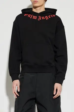 Palm Angels Hoodie With Gothic Inscription