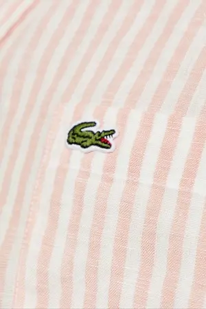 Lacoste Linen Shirt With Striped Pattern - Pink