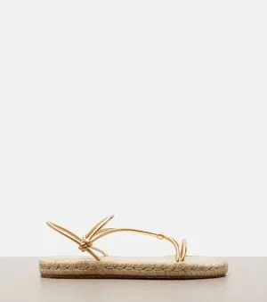 GIANVITO ROSSI Bali Metallic Leather Espadrille Sandals - Gold