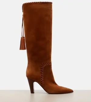 GIANVITO ROSSI Zaira Suede Knee-high Boots - Brown