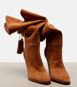 GIANVITO ROSSI Zaira Suede Knee-high Boots - Brown