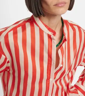 ERES Duetto Striped Cotton Voile Shirt - Orange