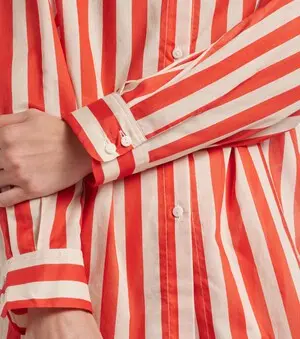ERES Duetto Striped Cotton Voile Shirt - Orange