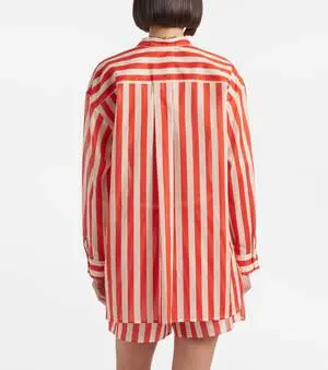 ERES Duetto Striped Cotton Voile Shirt - Orange