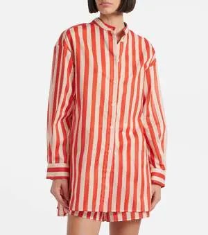 ERES Duetto Striped Cotton Voile Shirt - Orange