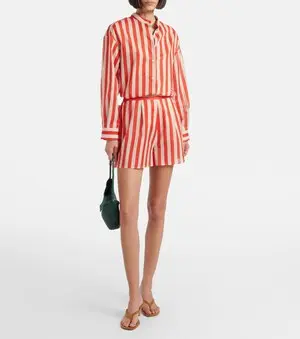 ERES Duetto Striped Cotton Voile Shirt - Orange