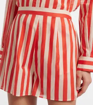 ERES Twins Striped Cotton Voile Shorts - Red