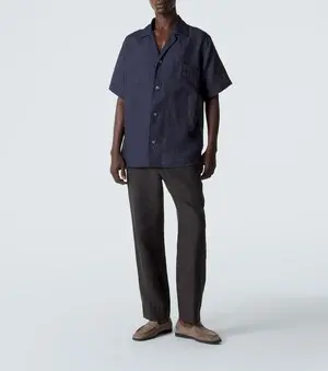 Brioni Linen Bowling Shirt