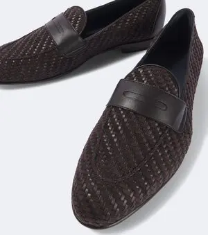 Brioni Appia Leather And Suede Loafers