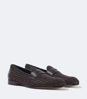 Brioni Leather And Suede Loafers - Brown