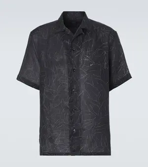 Brioni Printed Linen Shirt - Blue
