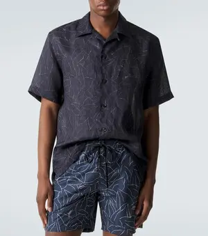 Brioni Printed Linen Shirt