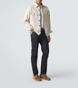 Brioni Striped Linen And Cotton T-shirt