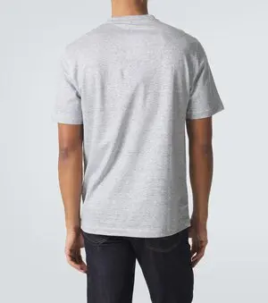 Brioni Striped Linen And Cotton T-shirt