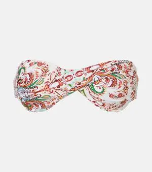 Melissa Odabash Martinique Printed Bandeau Bikini Top Multicoloured