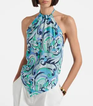 Melissa Odabash Raya Printed Halterneck Top