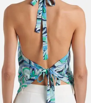 Melissa Odabash Raya Printed Halterneck Top