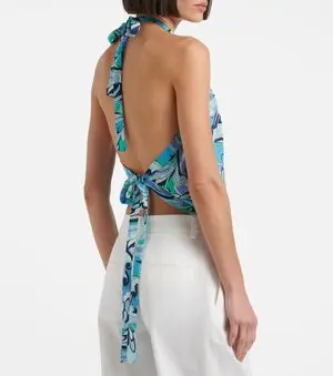 Melissa Odabash Raya Printed Halterneck Top