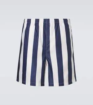 Ami Striped Swim Trunks - Blue
