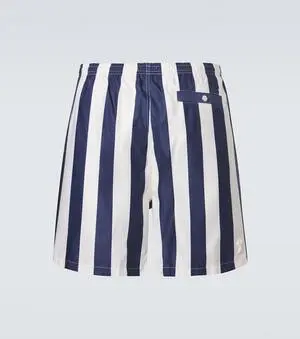 Ami Striped Swim Trunks - Blue