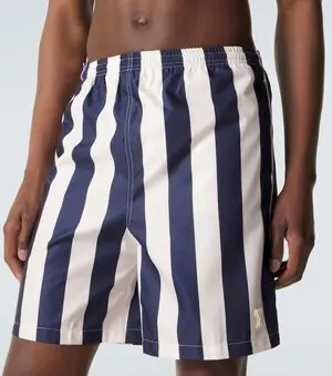 Ami Striped Swim Trunks - Blue